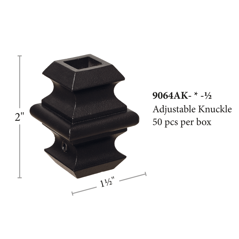 Adjustable Knuckle for 1/2" Square Hollow Iron Baluster (9064AK ...