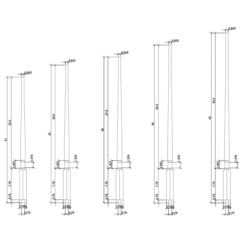 Wood Balusters and Spindles - Stair Parts USA